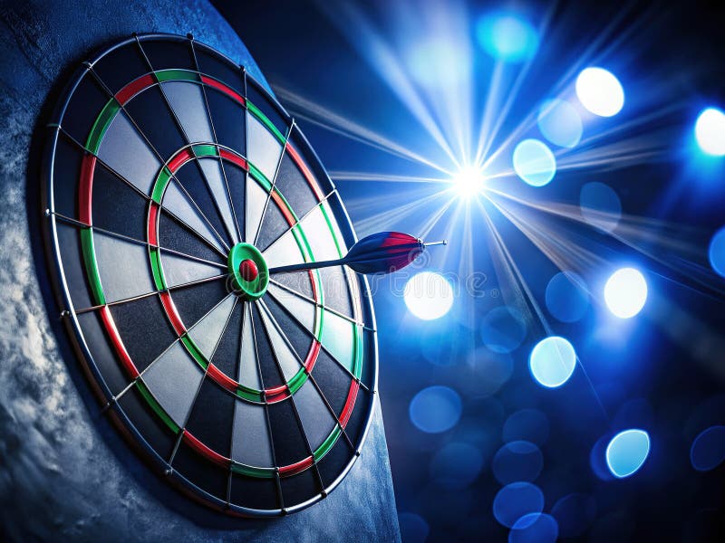 Night Photography Dartboard and Darts a Dramatic Study of Success ...