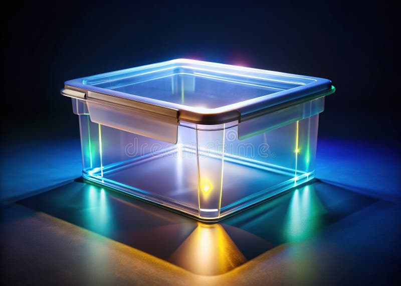 Night Photography Showcase Clear Plastic Storage Box on White Background a Versatile and Stylish ...