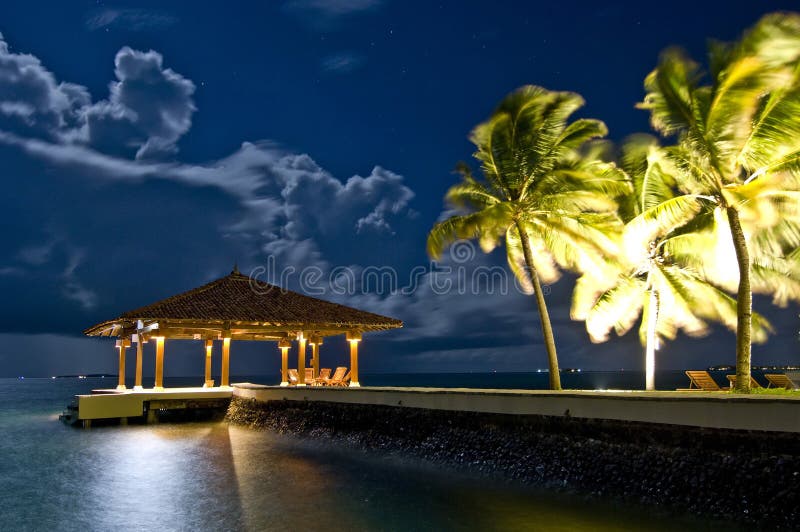 Maldives at night stock image. Image of beach, trip, night - 45335781