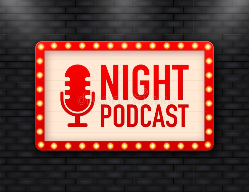 Night Podcast. Badge, Icon Stamp Logo Vector Illustration Stock Vector ...