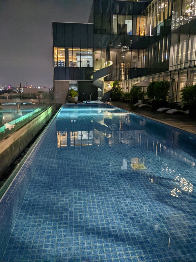 Night Pool Shoot by Google Pixel Phone Stock Photo - Image of villa ...