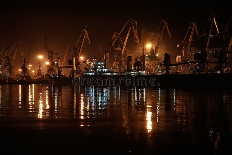 Getxo Port at Night with Sailboats Stock Image - Image of harbor, ships ...