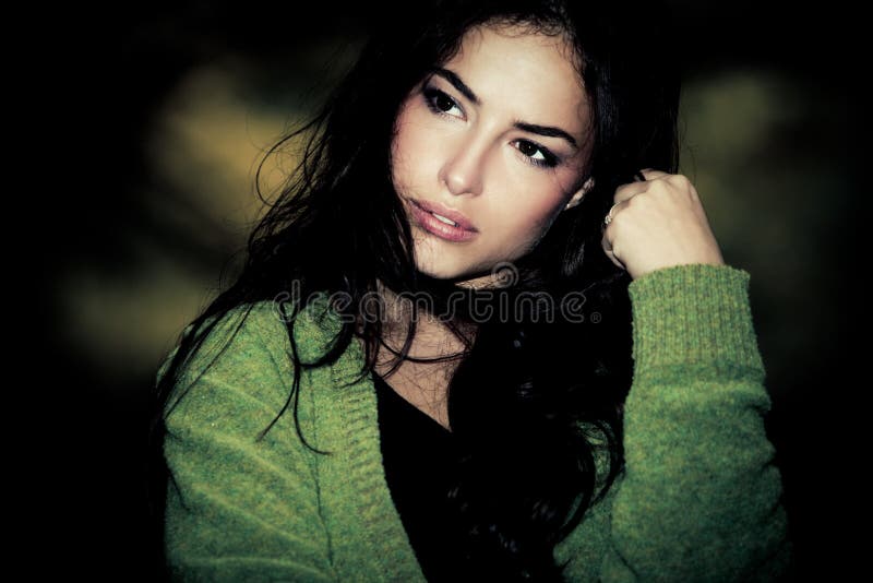 Night portrait stock photo. Image of female, face, portrait - 6685722