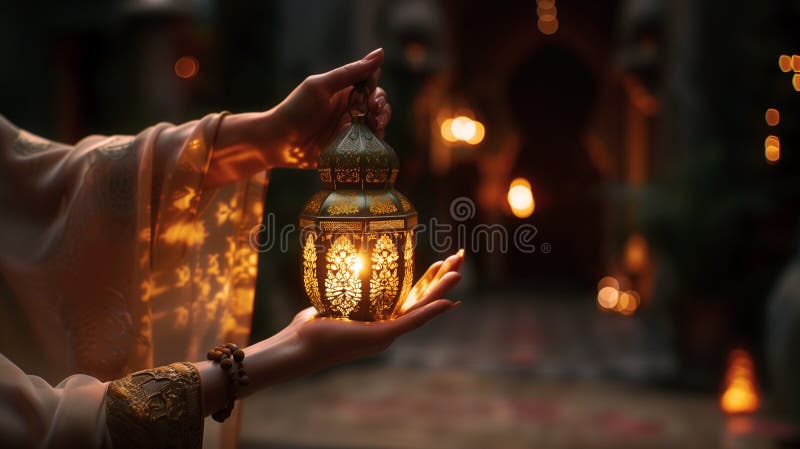 Night of Power and Blessings, Intensified Devotion.Female Hands Holding ...