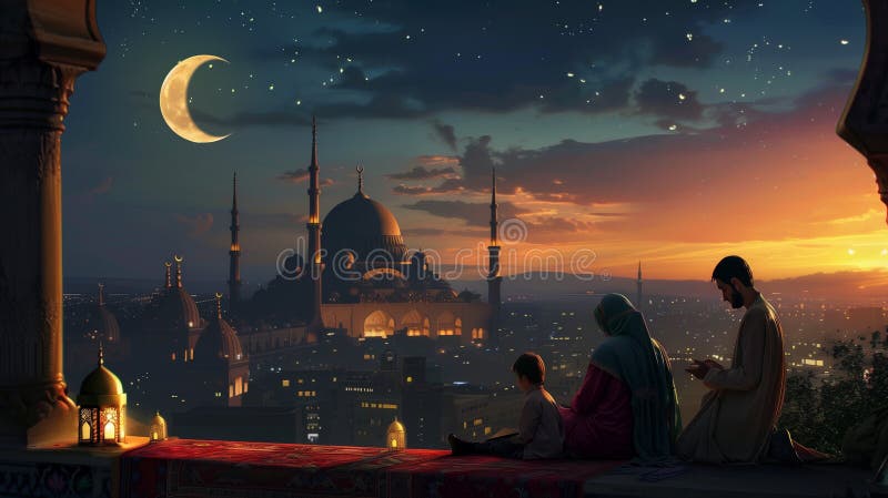 Night of Power and Blessings, Intensified Devotion during Ramadan Stock ...