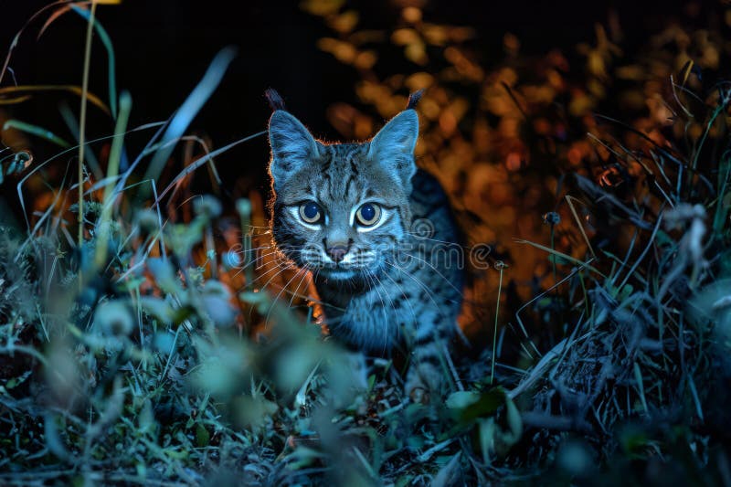 Night Predators, Wild Animals on the Hunt. AI Generative Stock ...