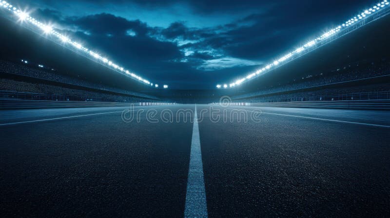 Night Race Track. AI Generated Stock Illustration - Illustration of ...