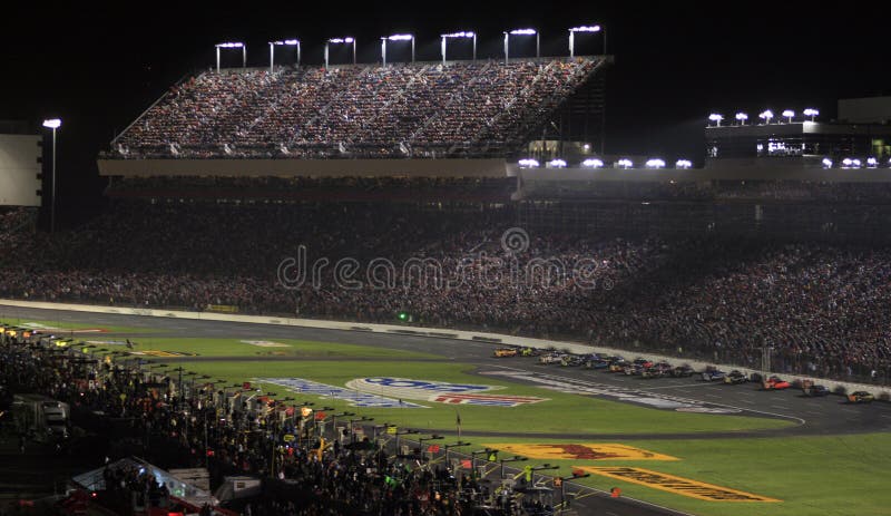 Night Racing at Lowes Motor Speedway Editorial Stock Photo - Image of ...