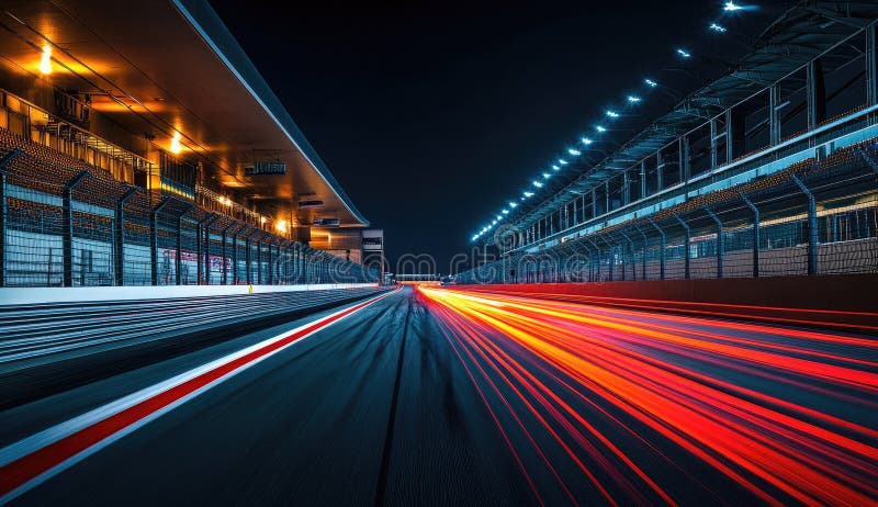 Night Race Track Lights stock illustration. Illustration of blur ...