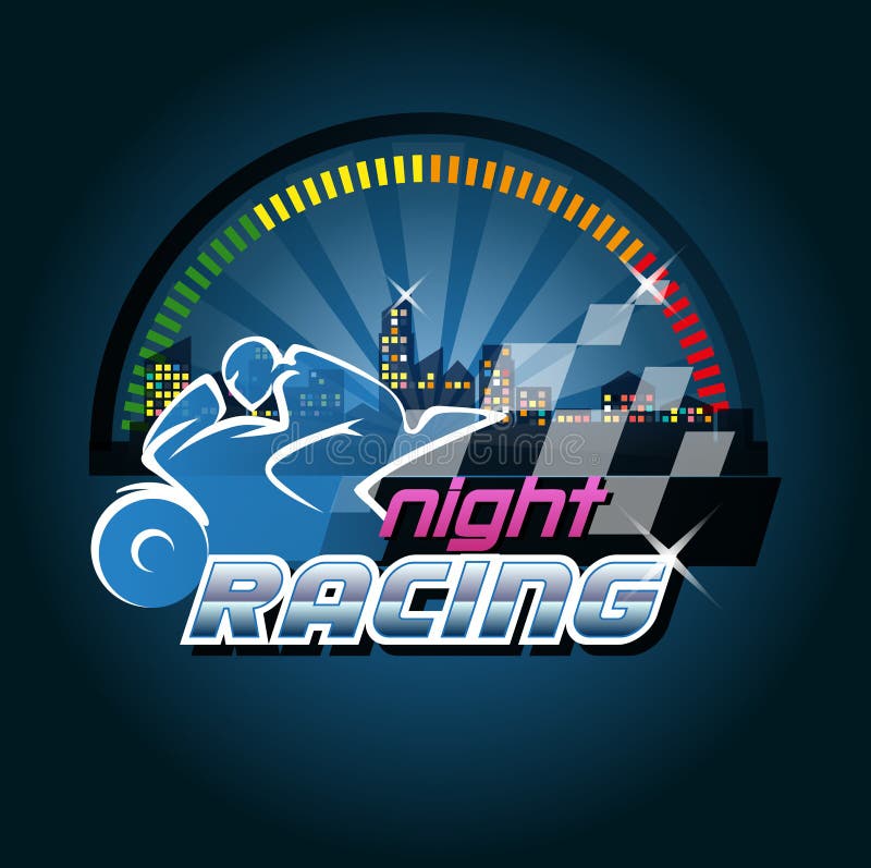 Night racing championship stock vector. Illustration of design - 135450577