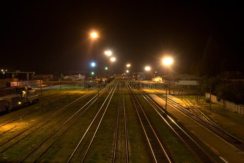 Night railway stock image. Image of railway, torch, landscape - 4568791