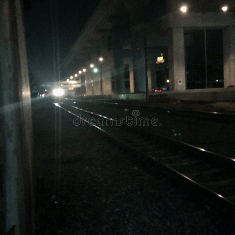 Night railway station stock photo. Image of industrial - 33204648