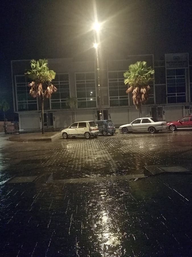 Night in the Rain Day for Long Time Editorial Photography - Image of ...