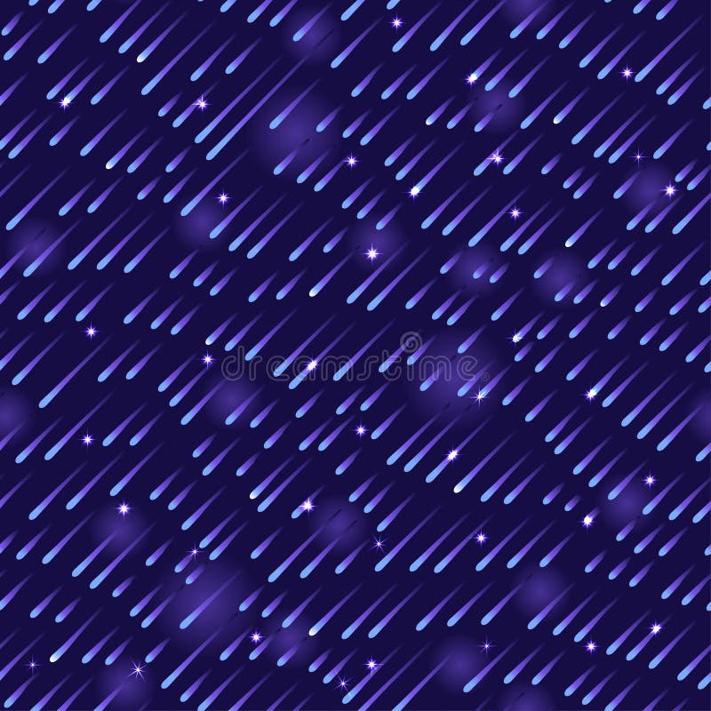 Night, Rain, Stars Seamless. Stock Vector - Illustration of retro ...