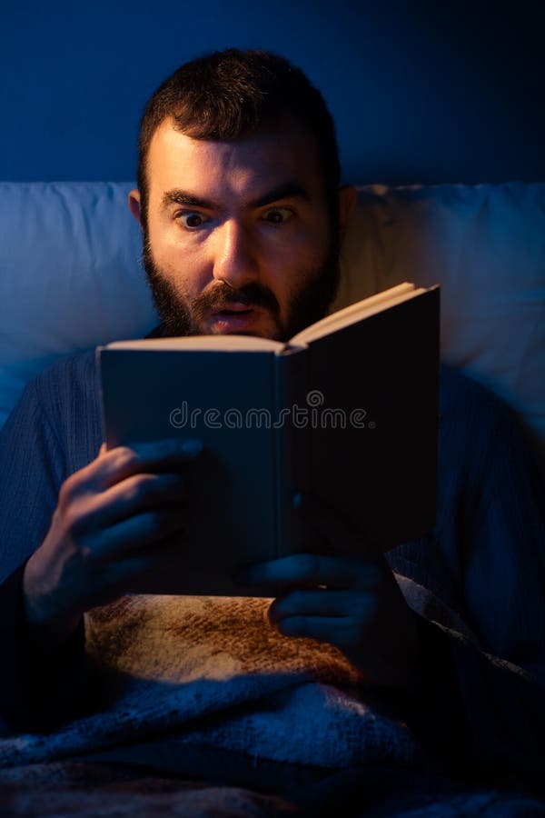 Night Reading stock photo. Image of view, surprised, night - 68641318