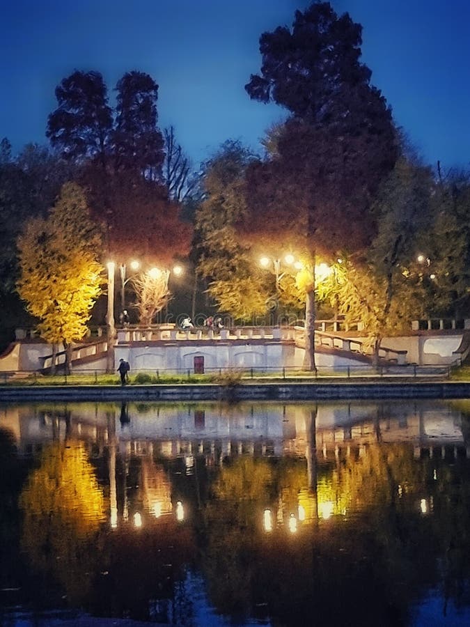 Night Reflection with Water Stock Photo - Image of reflection, morning ...