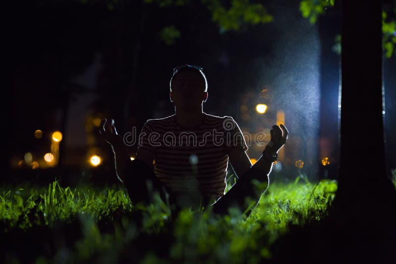 Night relaxation stock photo. Image of rest, contour - 32254324