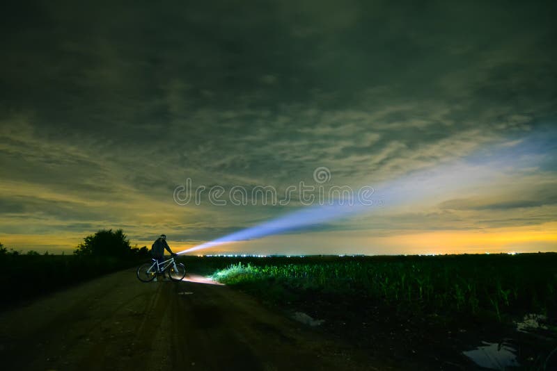 Night ride stock photo. Image of flashlight, outdoor - 76484104