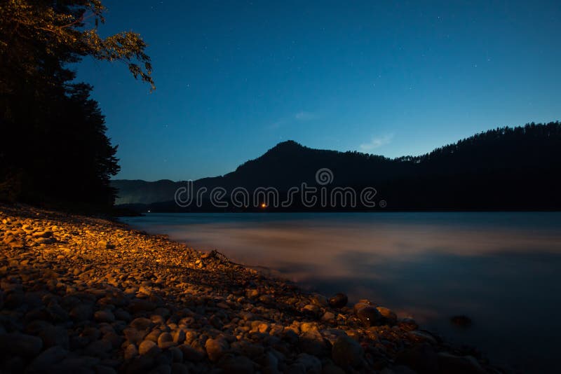 Night river stock image. Image of silent, dusk, travel - 57727491