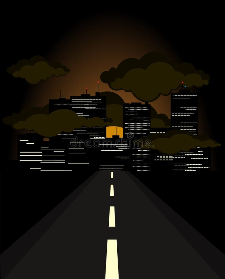 Night Road with Cars Top View, Winding Highway Stock Vector ...