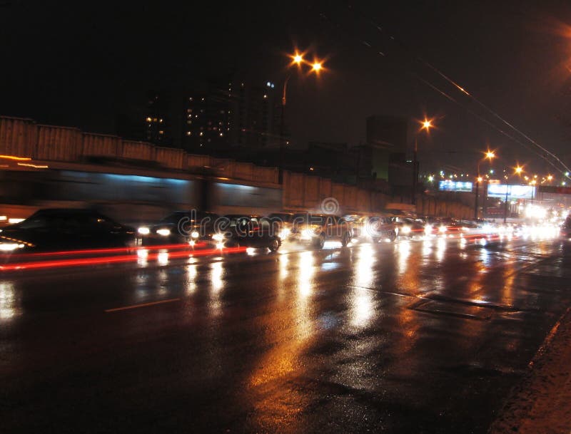 Night road stock image. Image of hurry, crossing, headlight - 1881167