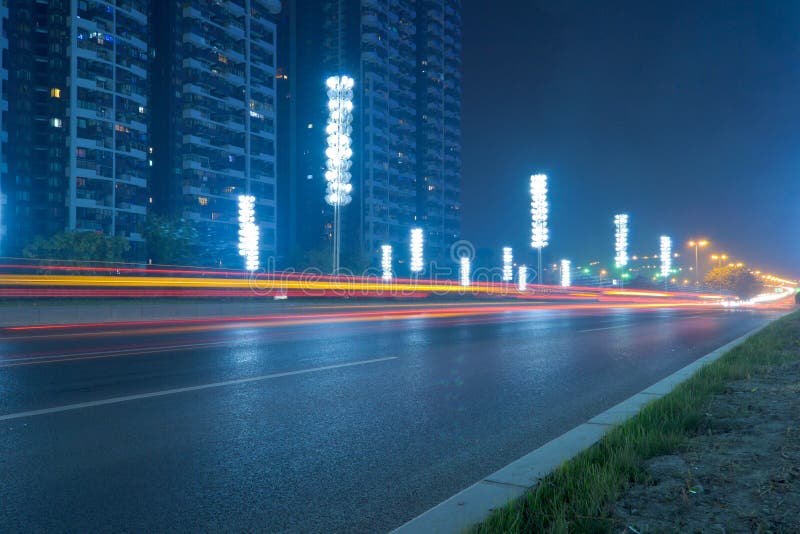 Night road stock photo. Image of transportation, streetlight - 22474666