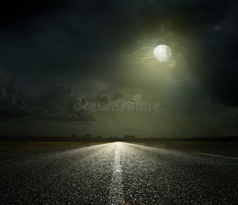 Night Road stock image. Image of land, forest, multiple - 27059725