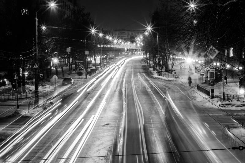 Night road stock photo. Image of cold, crossroads, light - 28923926
