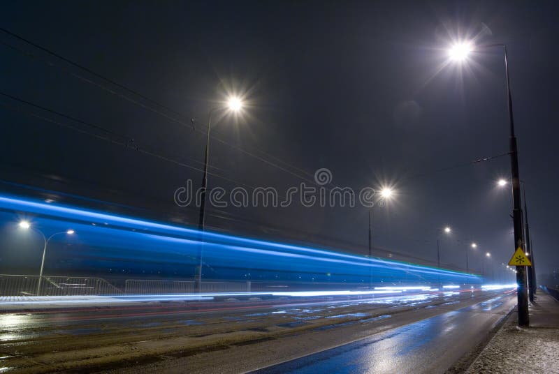 Night road. stock photo. Image of post, road, rainy, transportation ...