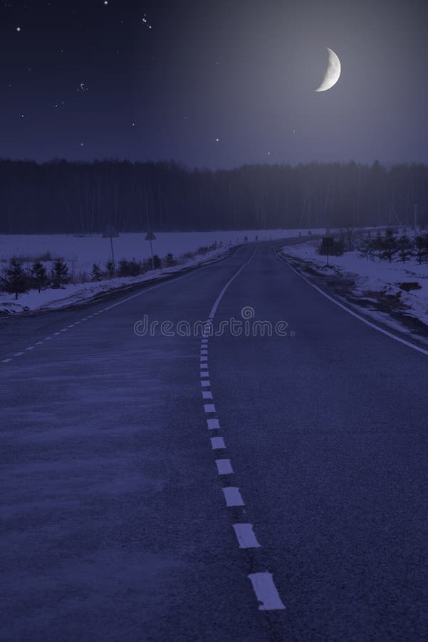Night road stock photo. Image of asphalt, mood, full - 47550228