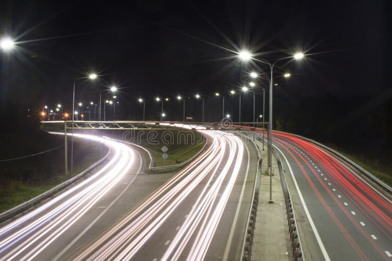 Night road lights stock photo. Image of cloud, abstract - 77964792