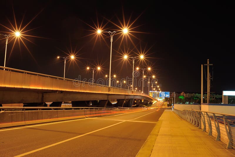 Night road stock image. Image of downtown, headlight - 30758063