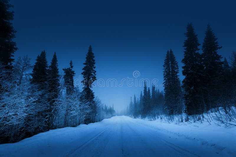 Night road stock image. Image of blizzard, evening, dark - 38844153