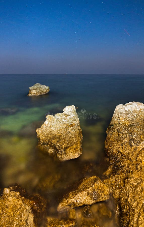 Night rocks stock image. Image of evening, croatia, coastal - 28466931