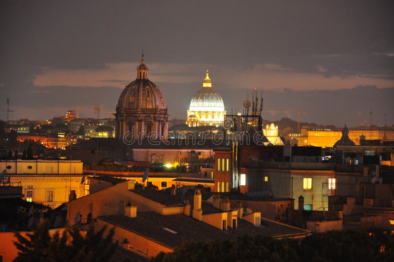 Night in Rome stock photo. Image of cityscape, streets - 79721930
