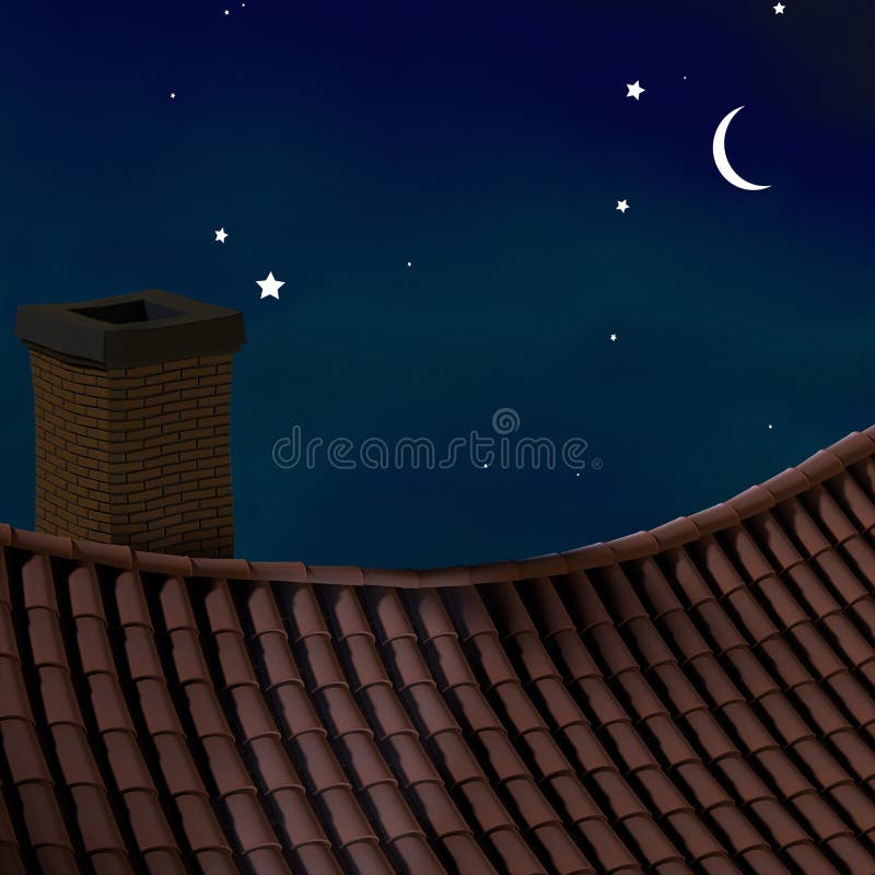 Night roof. stock illustration. Illustration of render - 13767249