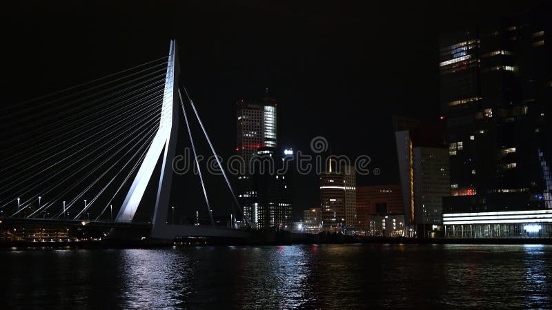 Night Rotterdam editorial photography. Image of city - 86122492