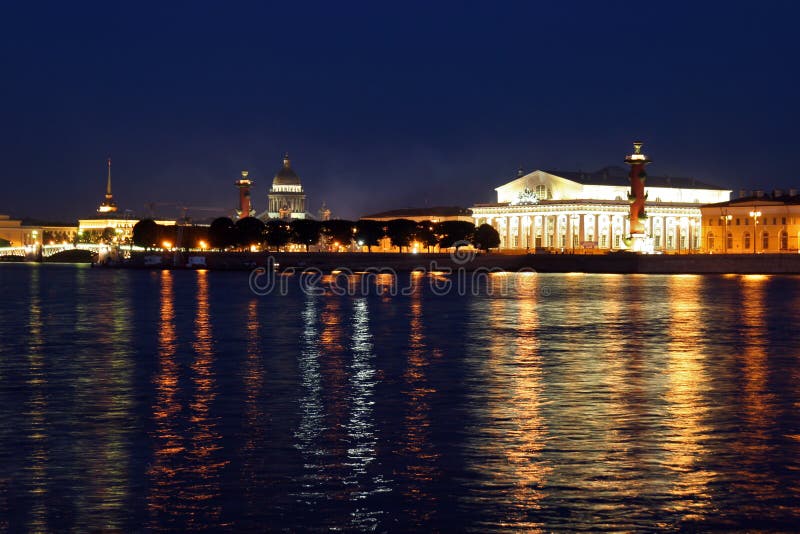 Night Saint Petersburg stock image. Image of cost, admiralty - 5542291