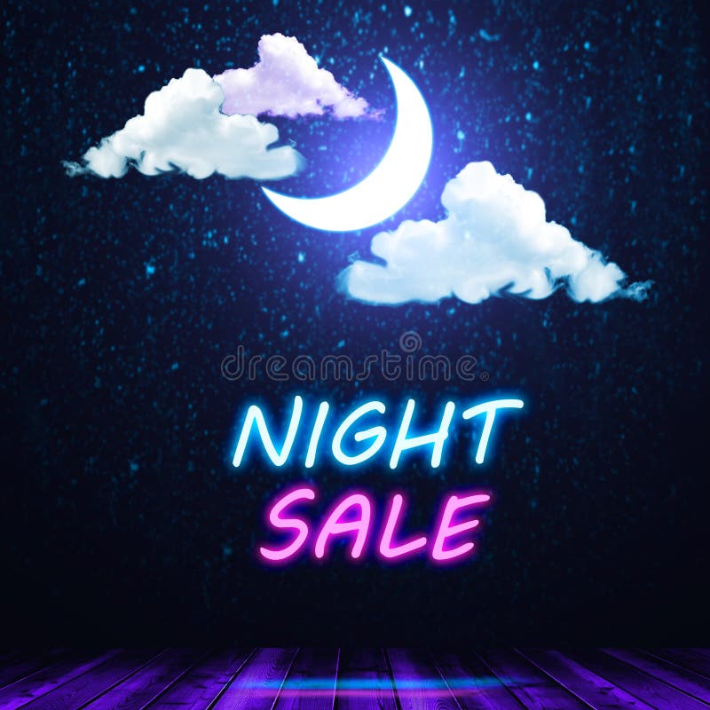 Night sale concept stock illustration. Illustration of business - 98246531