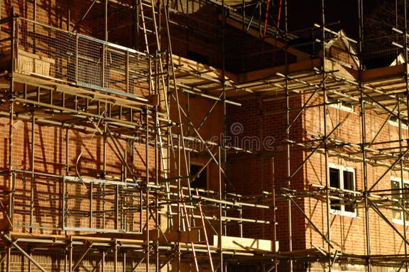 Night scaffold stock image. Image of industry, home, bricks - 2500677