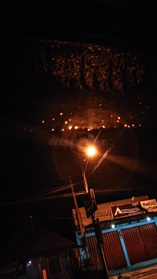 Night Scanary when Rains Fall Stock Image - Image of light, scanary ...