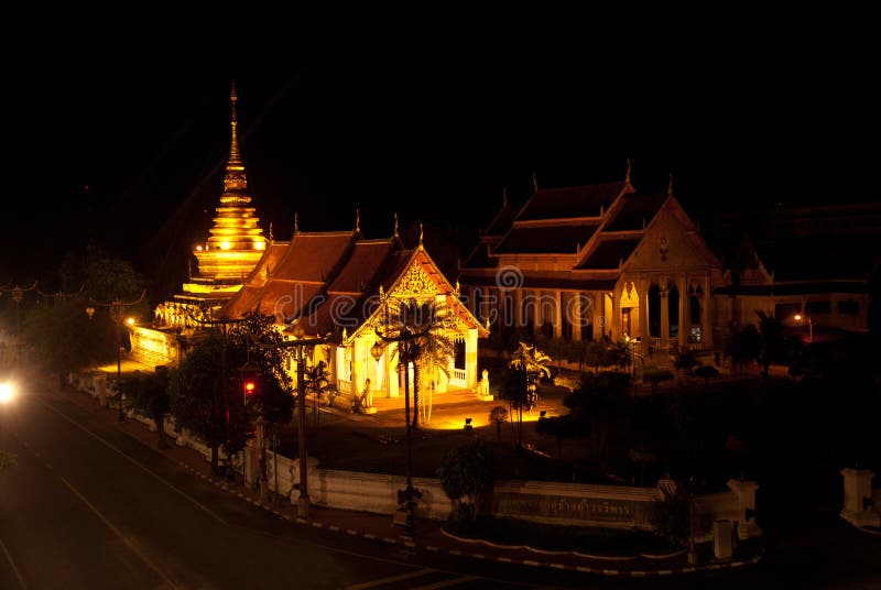 Night Scene of Ancient Temple. Stock Image - Image of light, monument ...