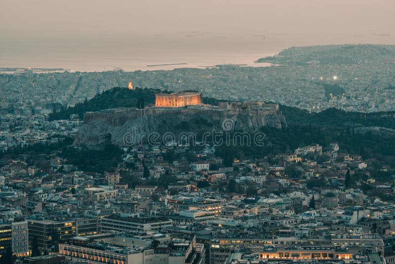 Night Scene of Athens, Greece Stock Image - Image of athens, city ...