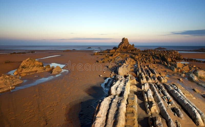 Night Scene at Basque Country Beach Stock Image - Image of country ...