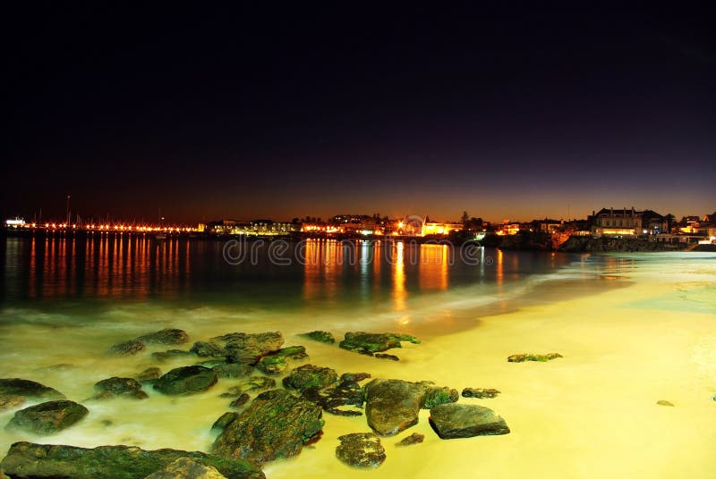 Night scene on beach stock photo. Image of scenic, evening - 29450886