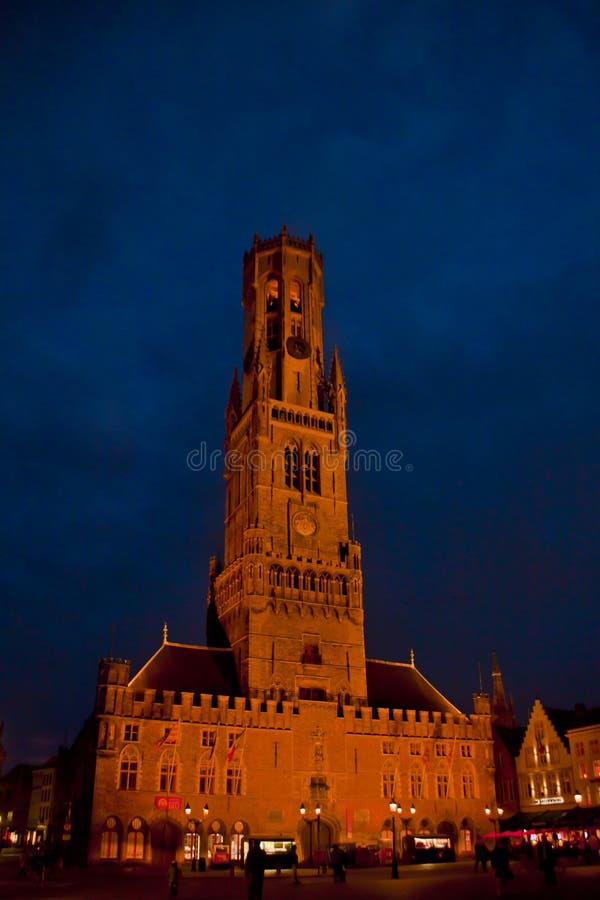Night Scene in Brugge,Belgium Editorial Stock Image - Image of rest ...