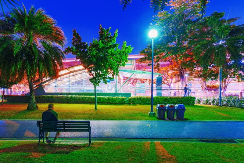 Night Scene of Chatuchak Park Stock Image - Image of landscape, outdoor ...