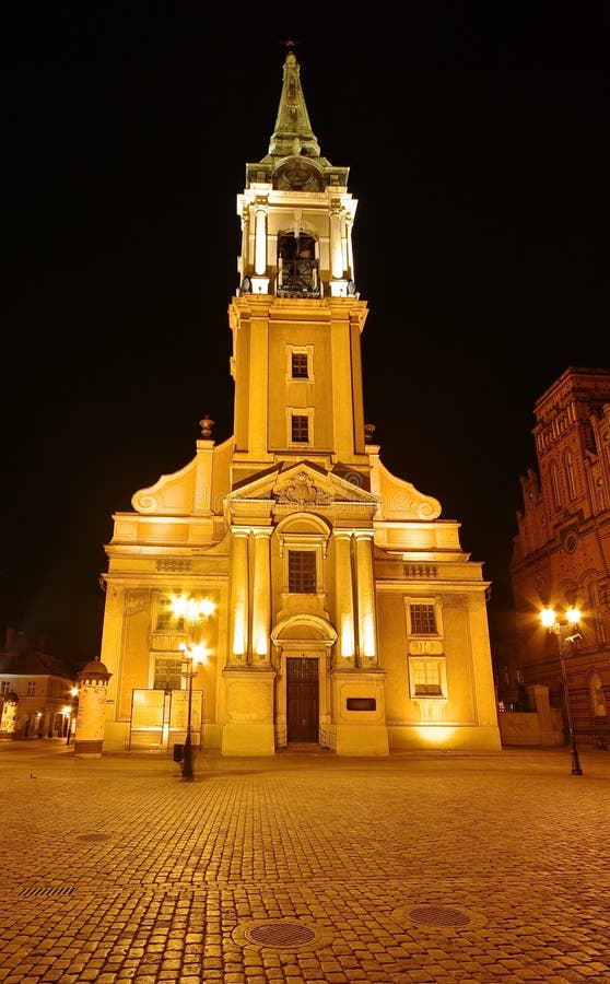 Night scene with church stock image. Image of outdoor - 19074103