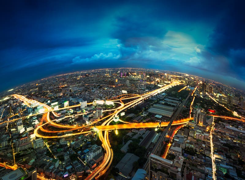 Night scene cityscape stock image. Image of superhighway - 65831757