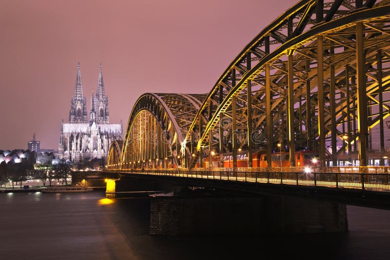 Night Scene of Cologne Germany Stock Image - Image of germany ...